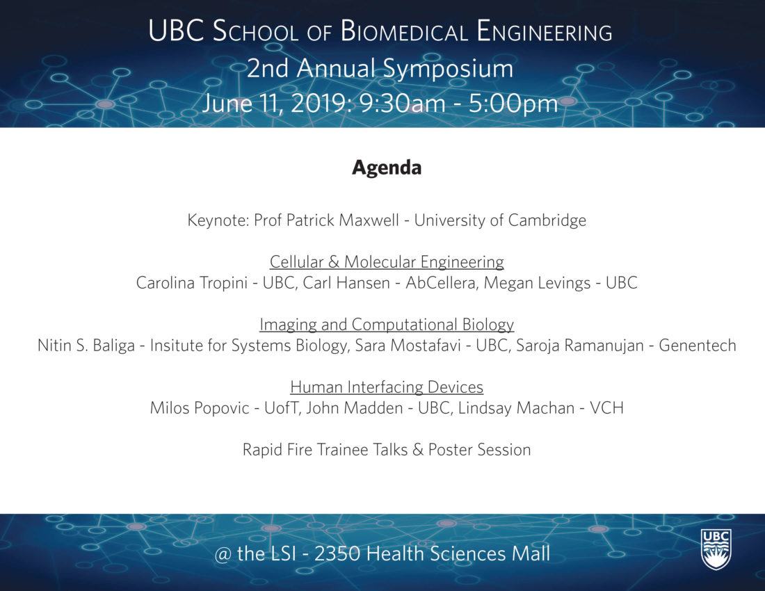 UBC School of Biomedical Engineering 2nd Annual Symposium - Science in ...